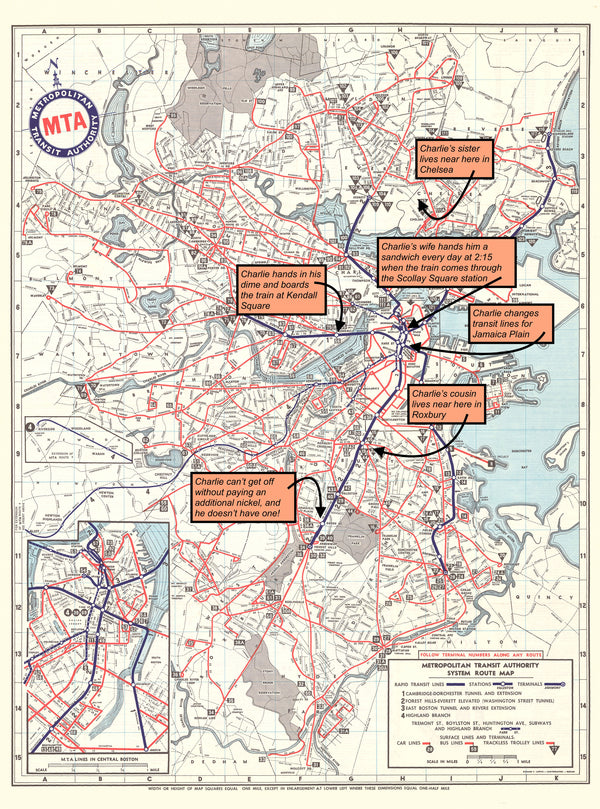 MTA System Route Map 1959 - Charlie on the MTA Edition – Boston In Transit