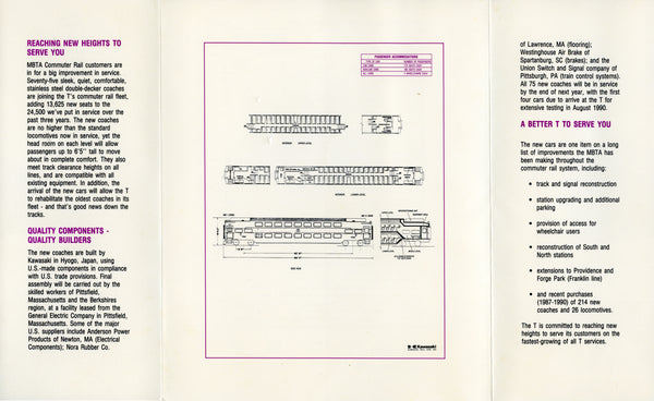 MBTA Bi-Level Commuter Rail Coach Brochure (Side B) Circa 1990 – Boston ...