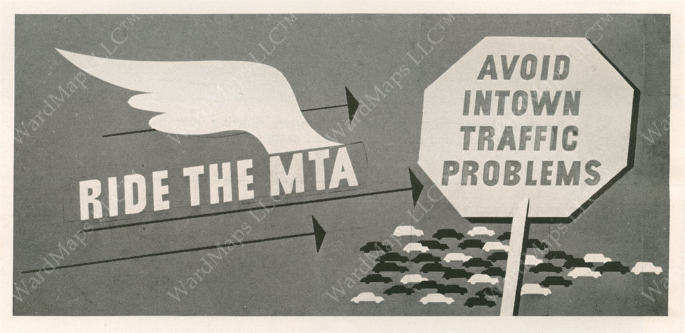 MTA Print Advertisement "Ride the MTA" Circa 1950s – Boston In Transit
