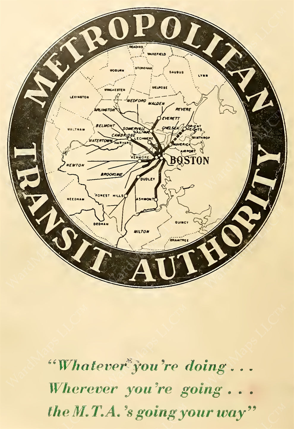 MTA Map Logo with Slogan 1948 – Boston In Transit